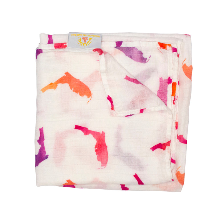 Florida Muslin Swaddle - Pink – Florida Kid Co.